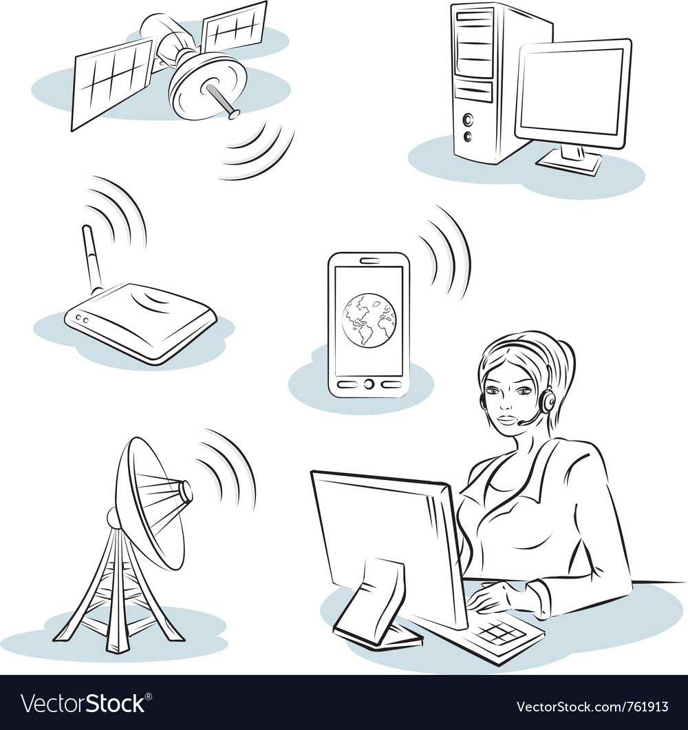 Wireless and communication Royalty Free Vector Image
