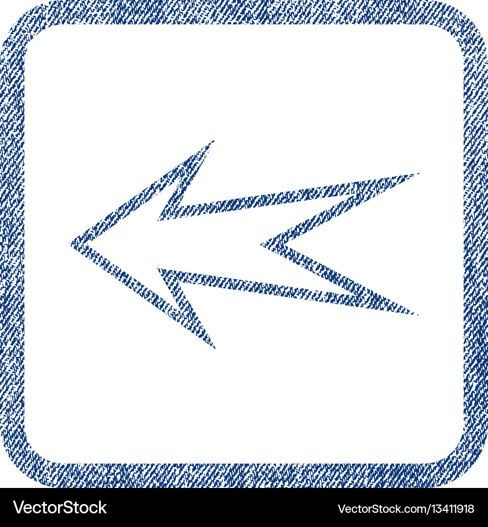 Arrow left fabric textured icon Royalty Free Vector Image