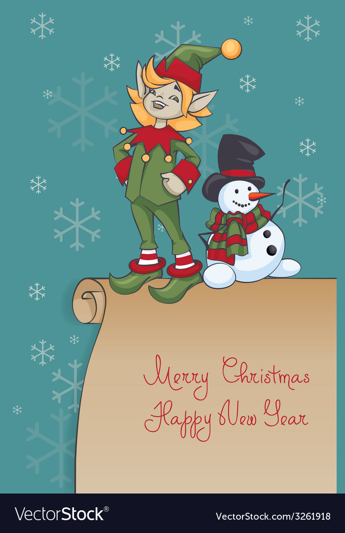 Christmas santa elf design Royalty Free Vector Image