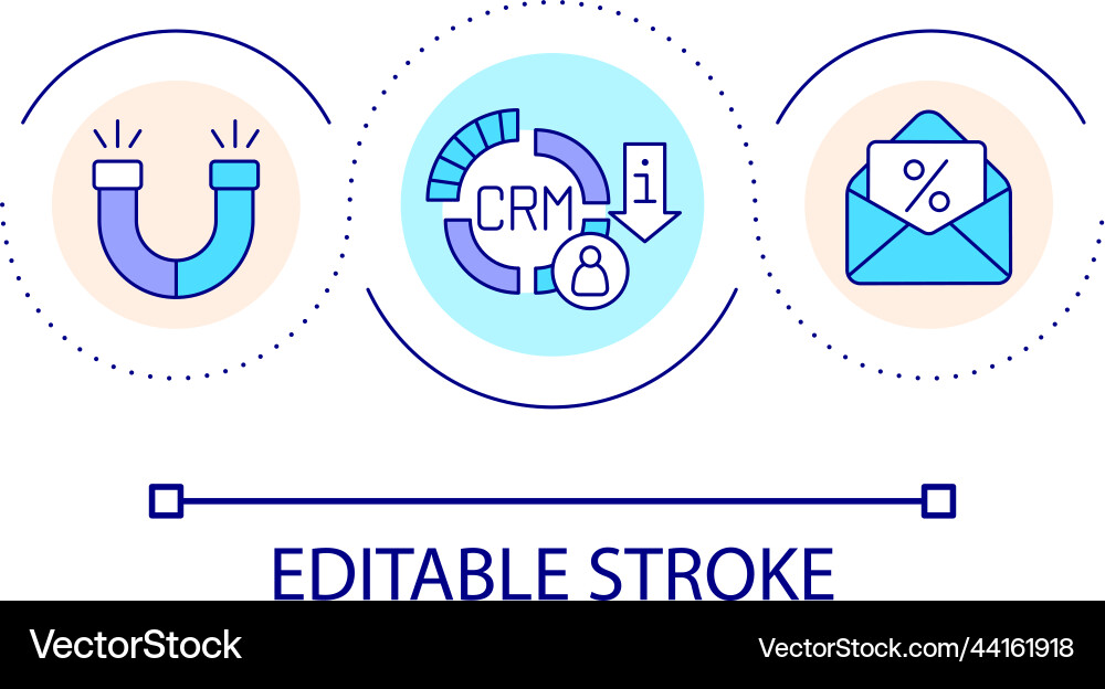 Crm system loop concept icon Royalty Free Vector Image