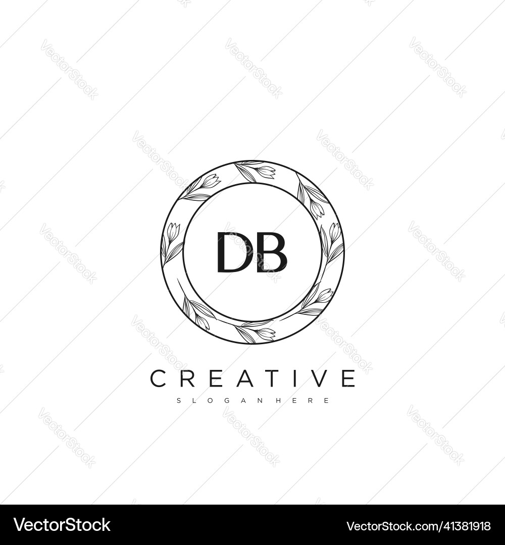 Db initial letter flower logo template premium art