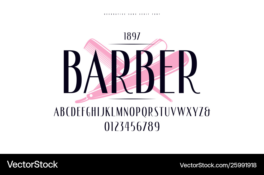 Elegant narrow sans serif font Royalty Free Vector Image