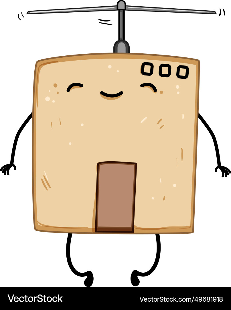 Funny cardboard box character cartoon Royalty Free Vector