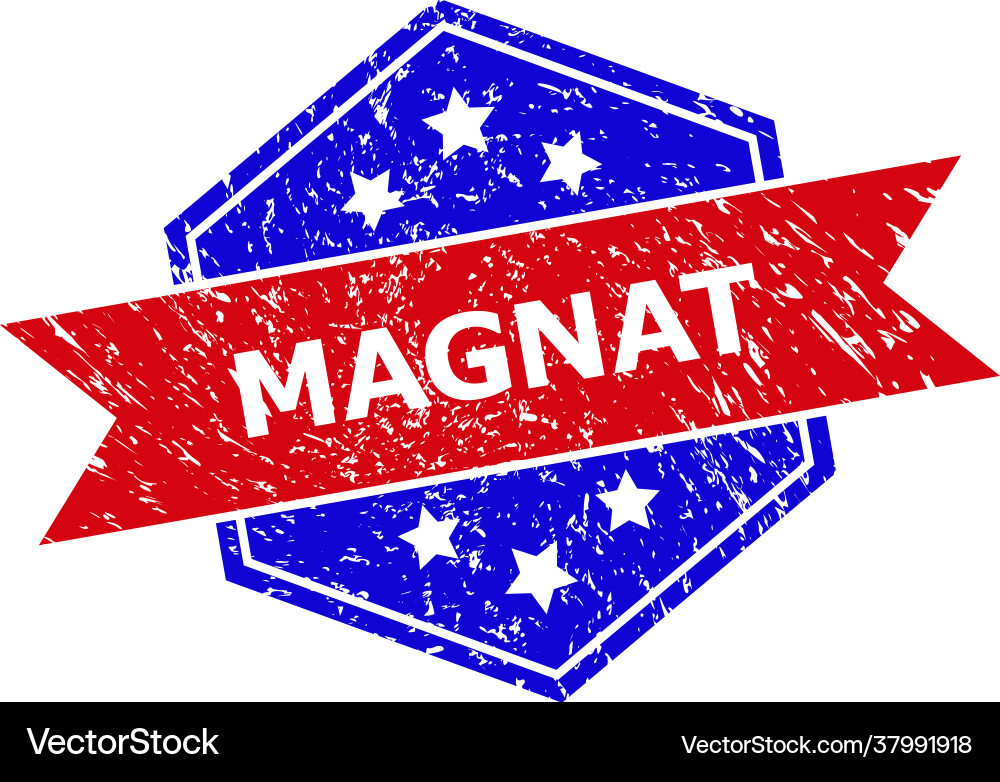 Hexagon bicolor magnat stamp with distress surface