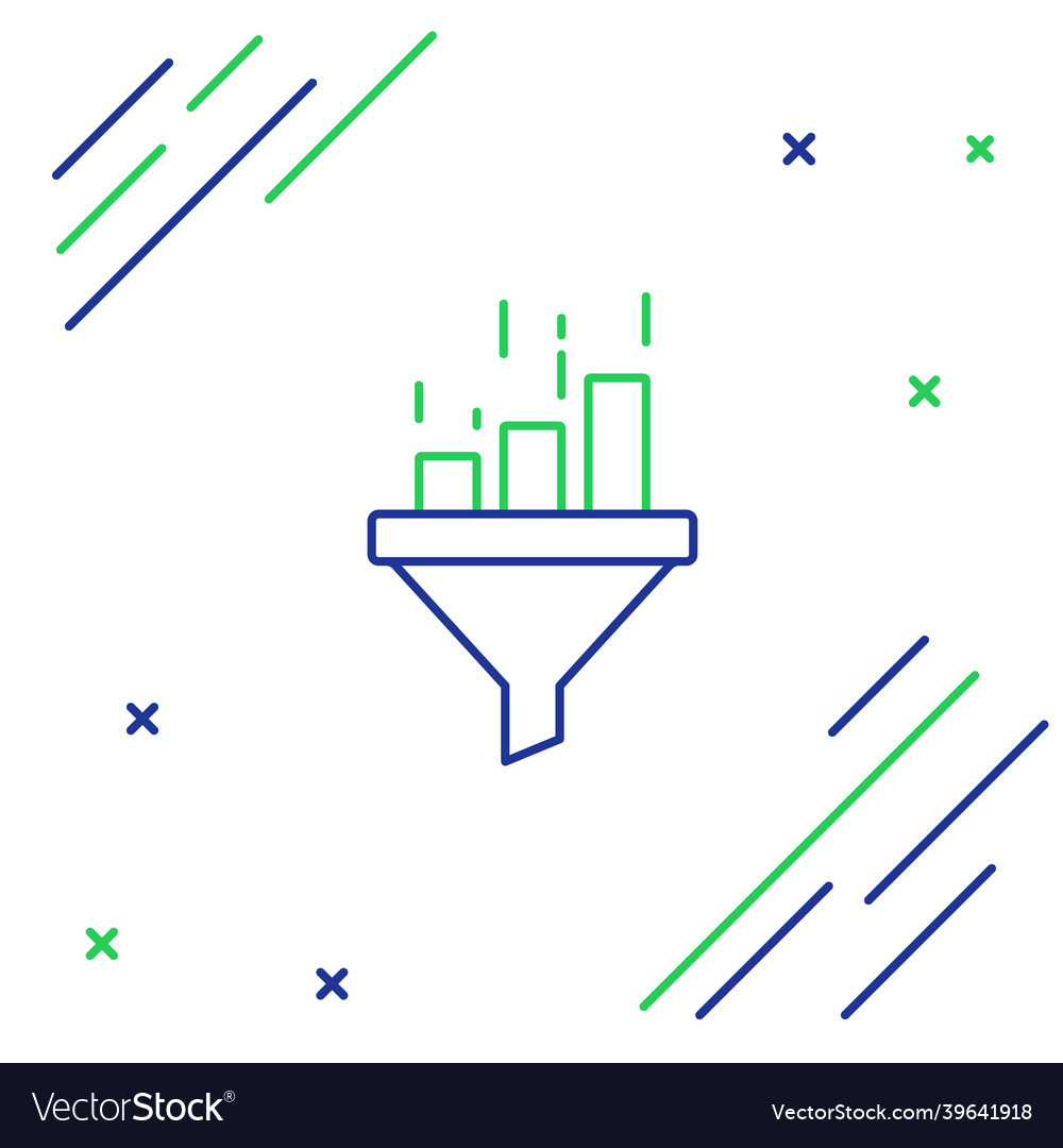 Line sales funnel with chart for marketing Vector Image Line sales funnel with chart for marketing Vector Image