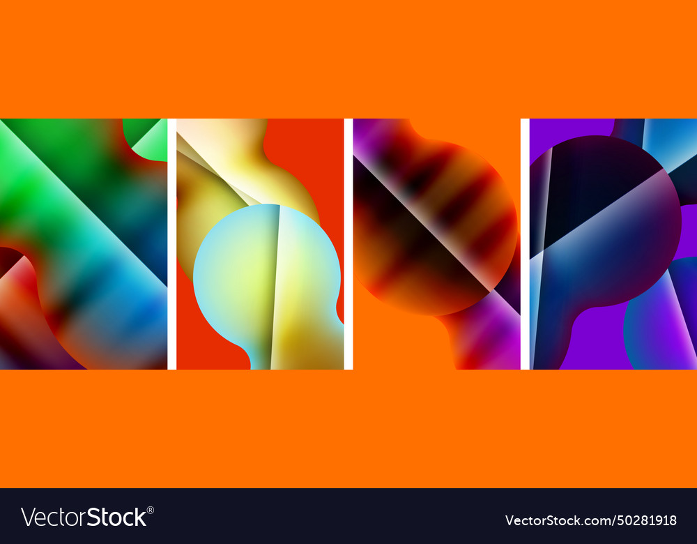 Liquid abstract shapes with gradient colors Vector Image