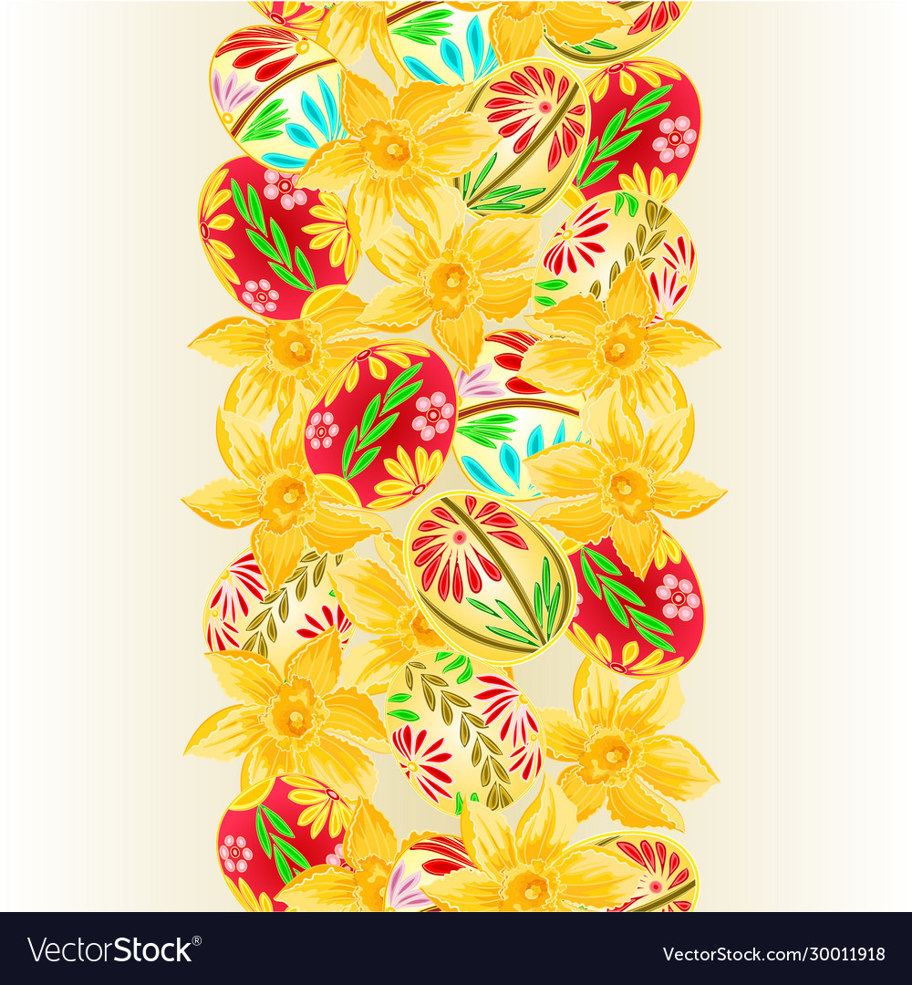 Seamless background vertical border easter eggs Vector Image