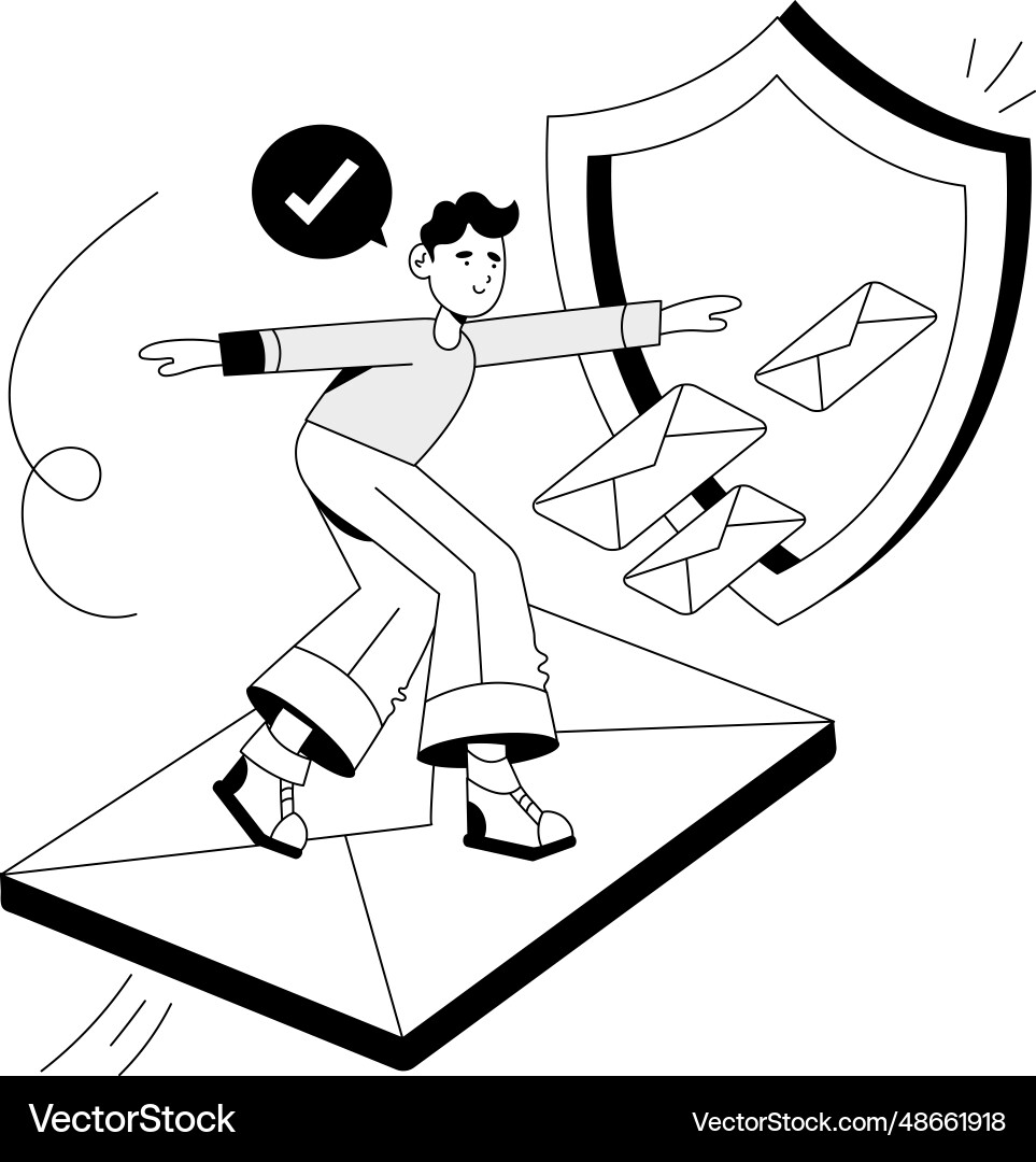Secure emails Royalty Free Vector Image - VectorStock