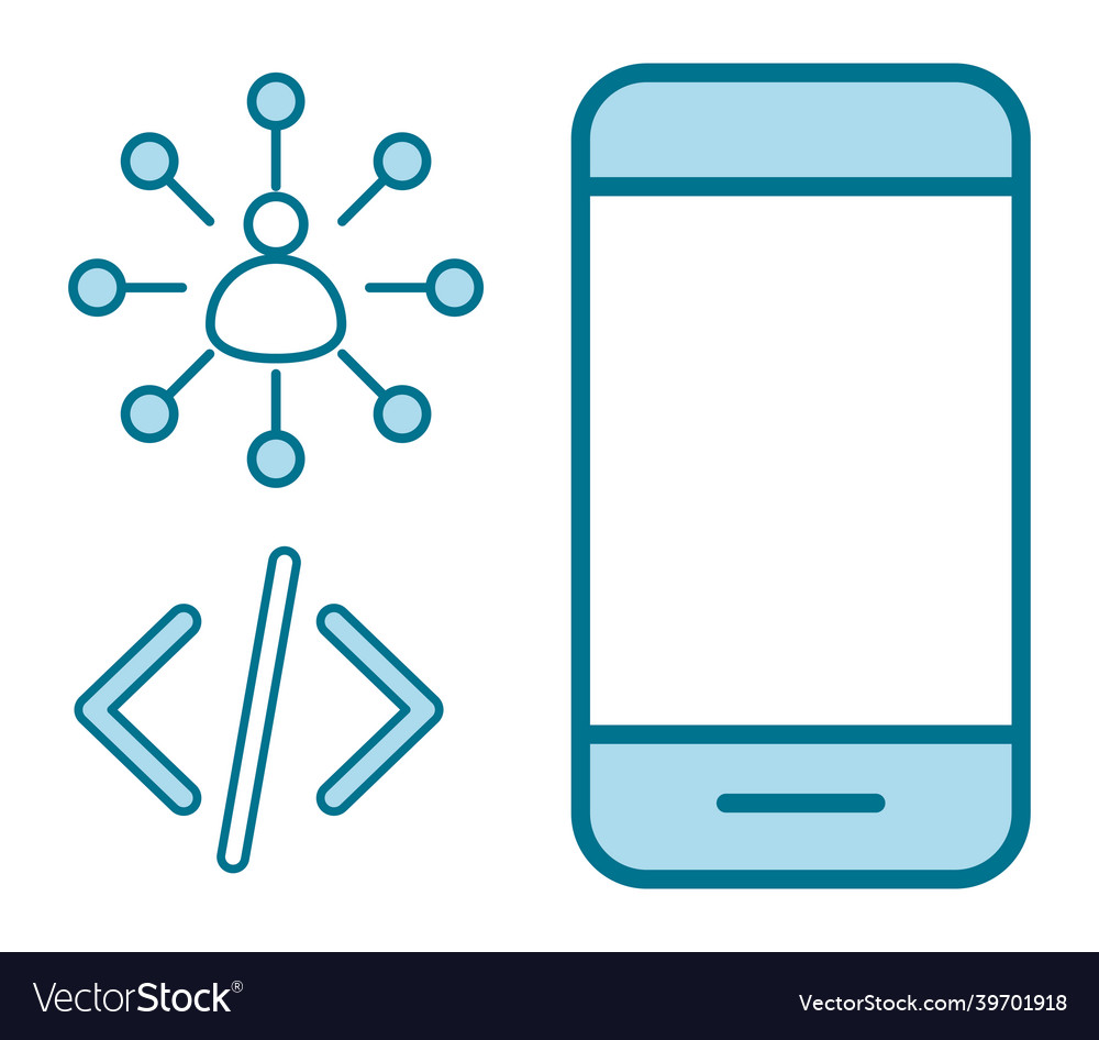 Smartphone coding connection Royalty Free Vector Image Smartphone coding connection Royalty Free Vector Image