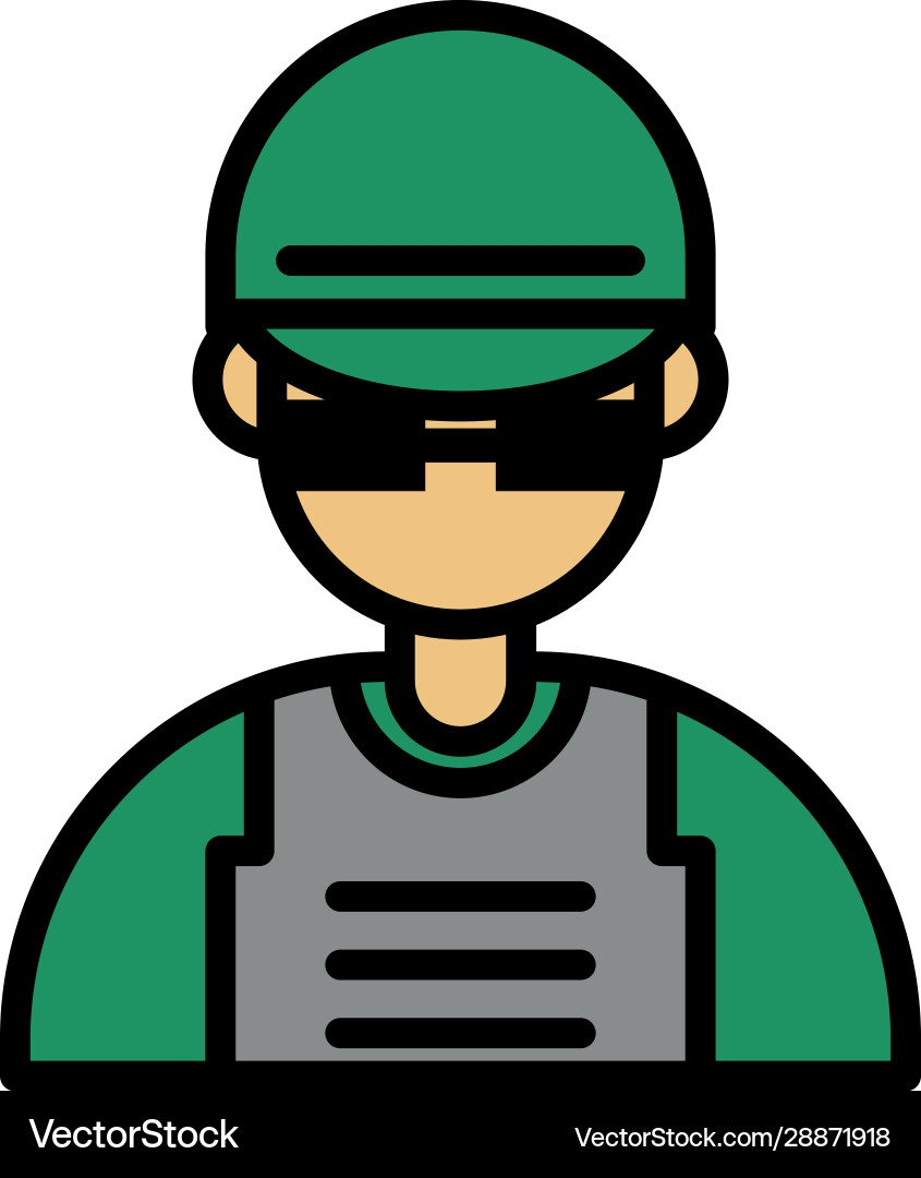 Soldier military force isolated icon Royalty Free Vector