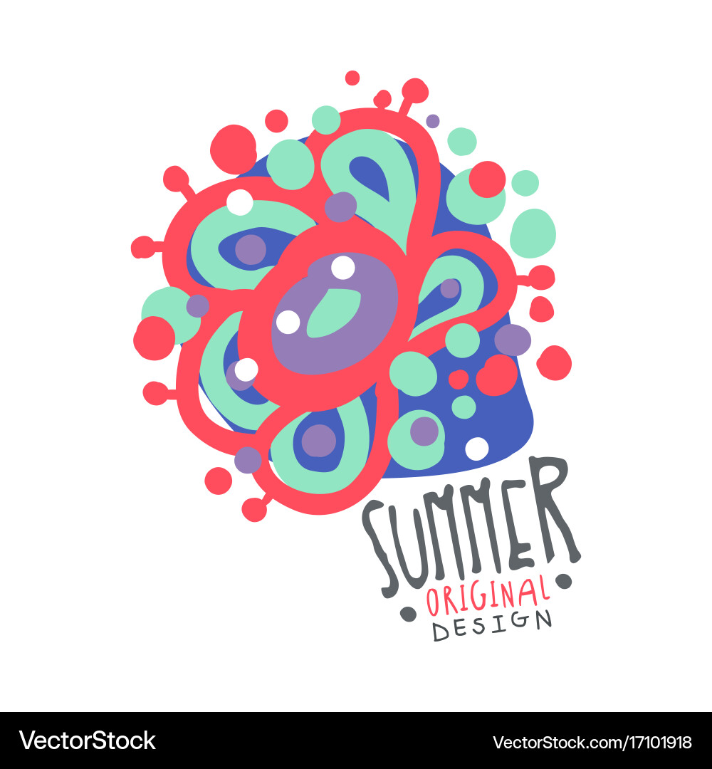 Summer logo template original design colorful Vector Image