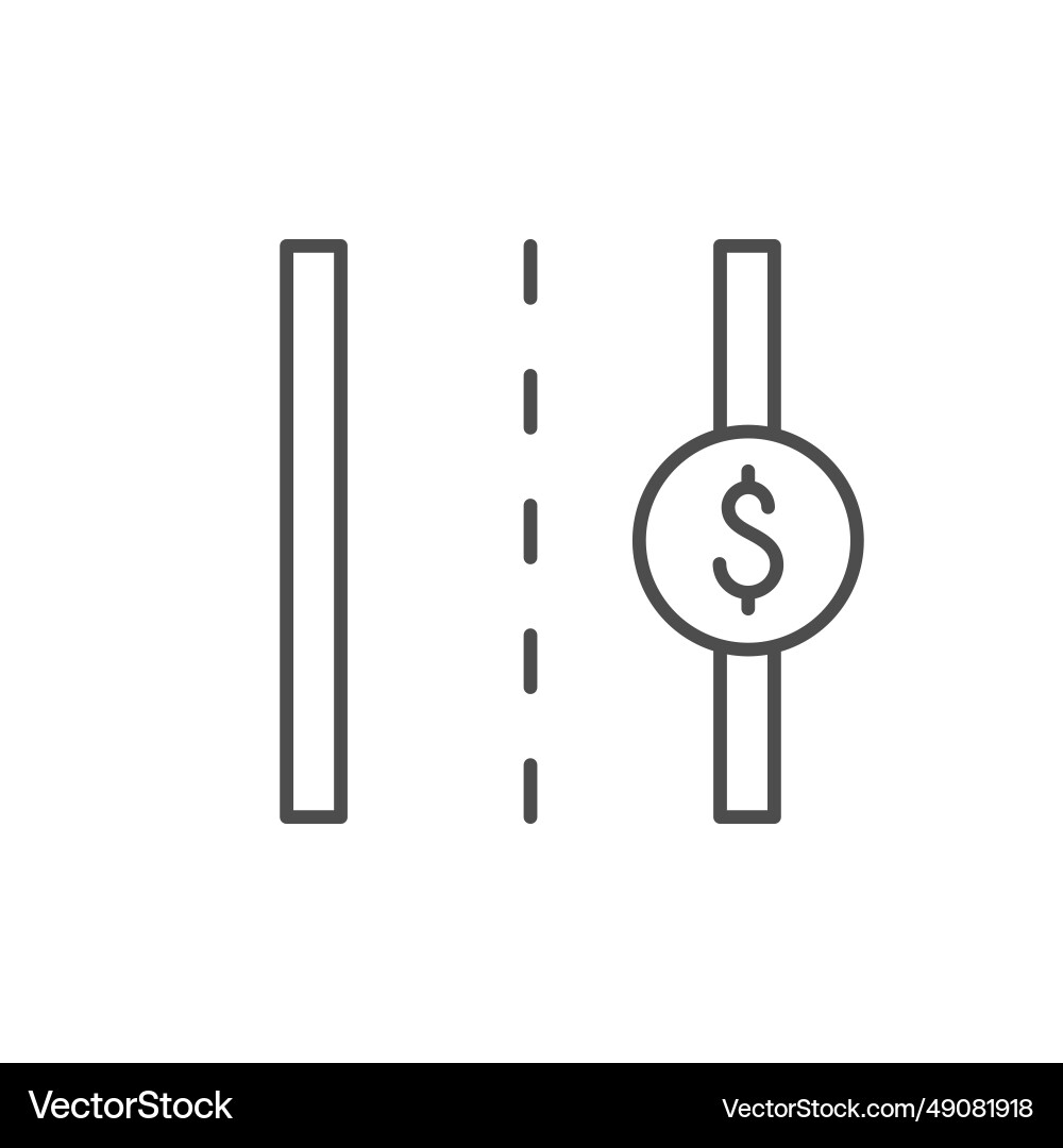 Toll way line outline icon Royalty Free Vector Image