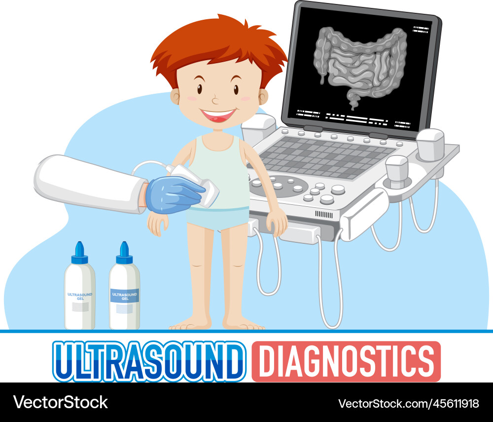 Ultrasound diagnostics text for banner or poster Vector Image