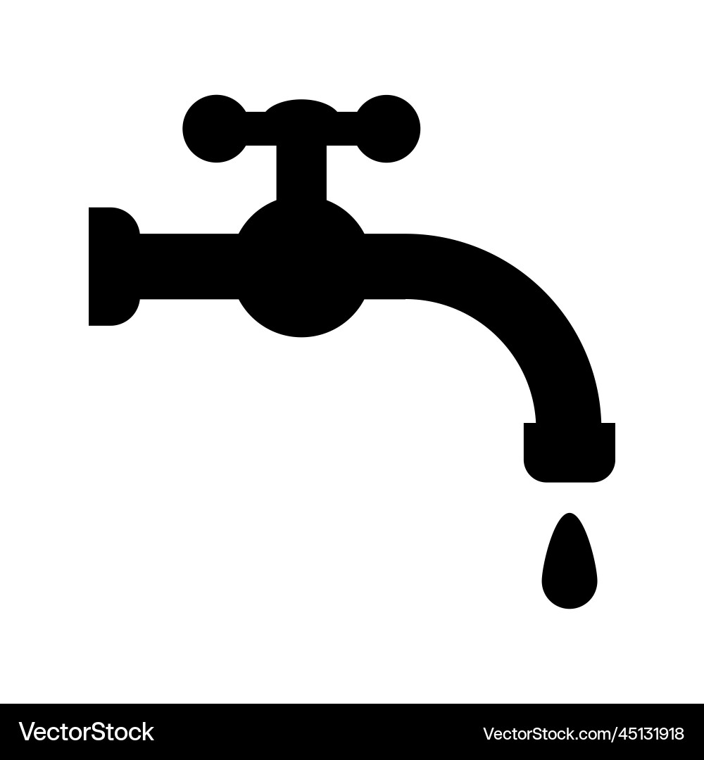 Water faucet icon on white Royalty Free Vector Image