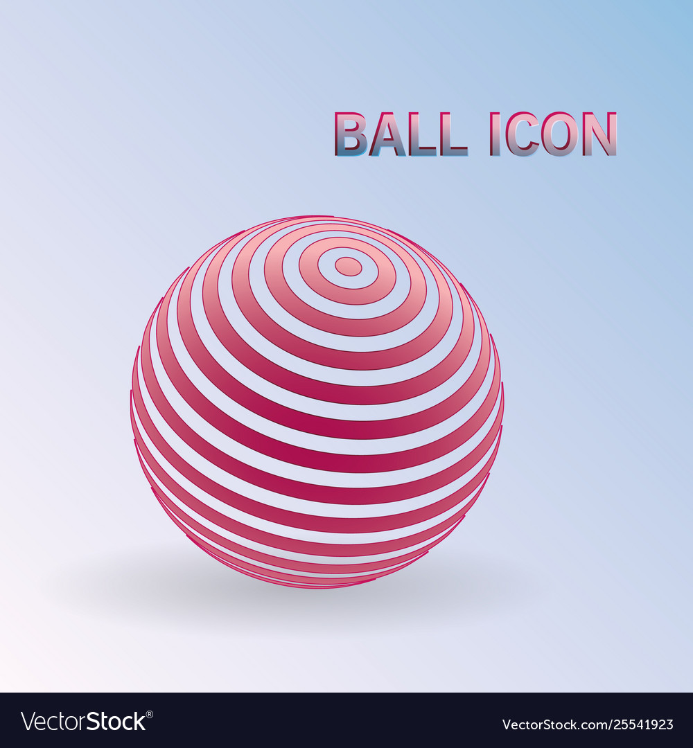 3d striped ball icon sphere logo with lines of Vector Image 3d striped ball icon sphere logo with lines of Vector Image