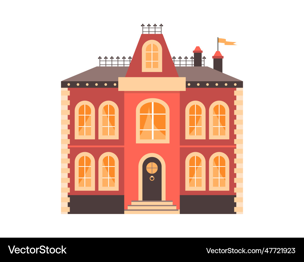 Bright colorful victorian building flat style Vector Image