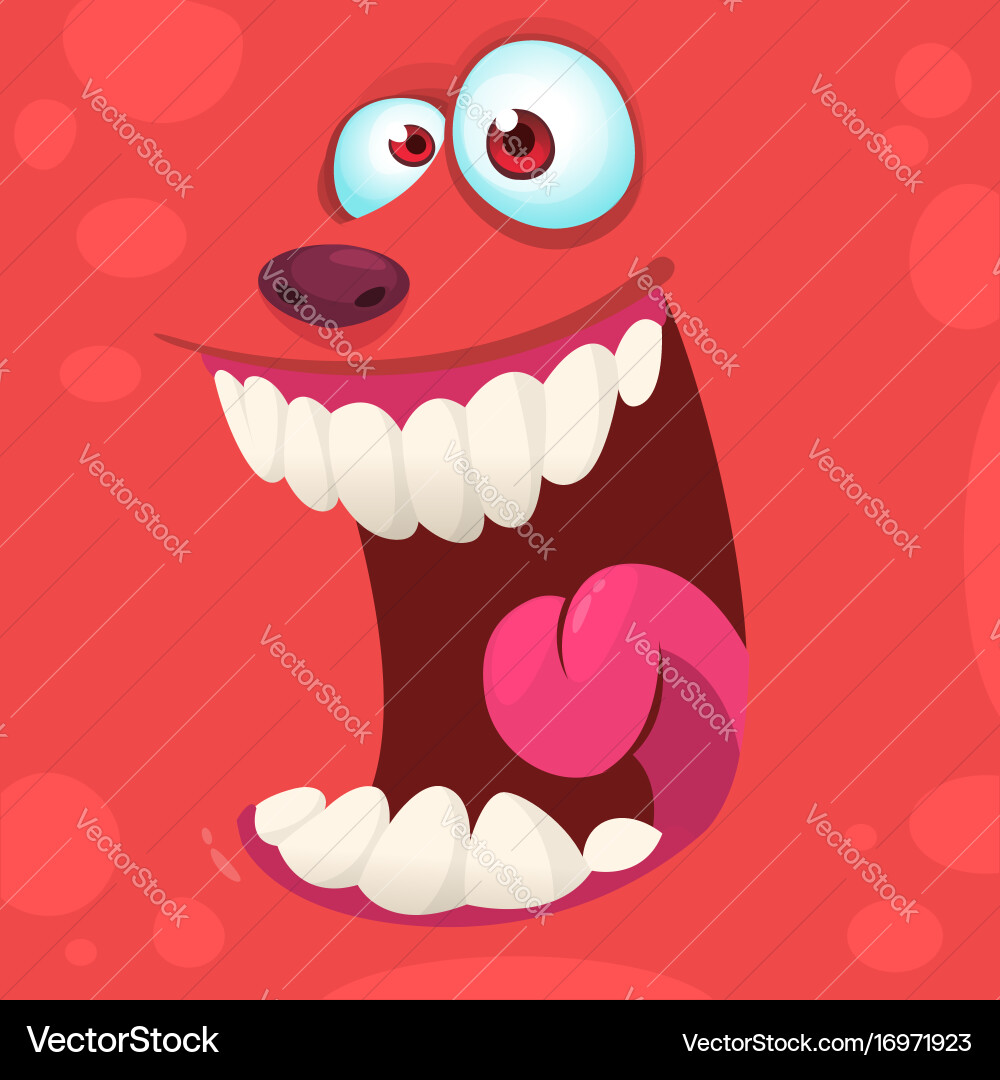 Cartoon monster face isolated mask Royalty Free Vector Image