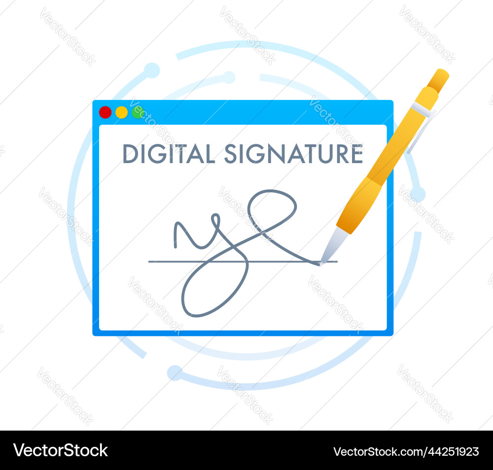 Electronic contract or digital signature concept Vector Image