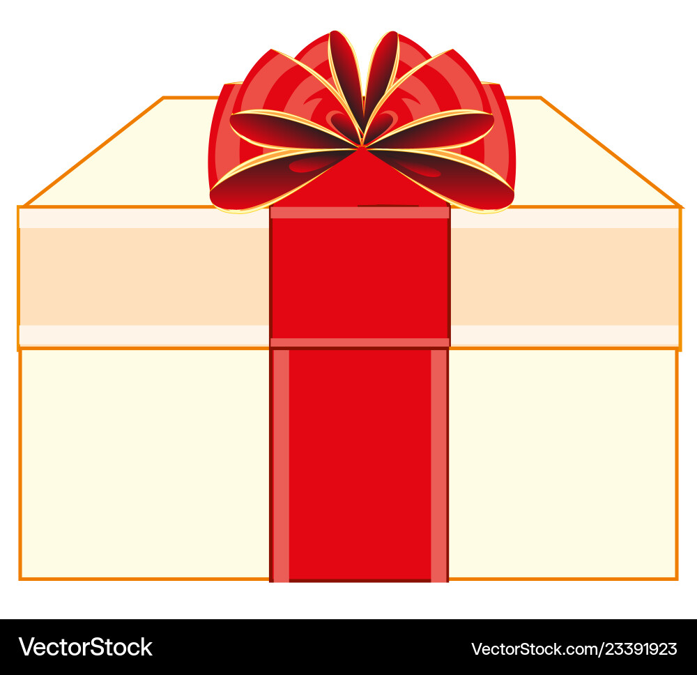 Gift box in beautiful packing on white background Vector Image