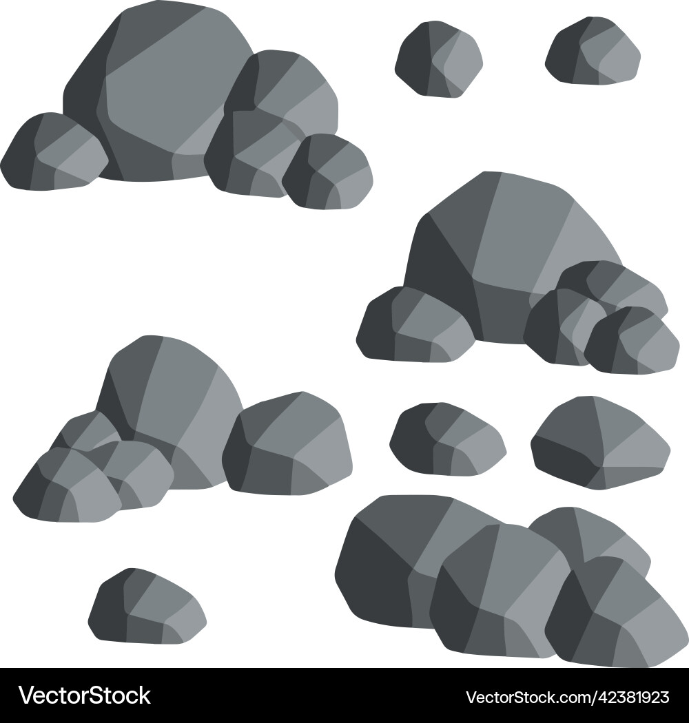 Natural wall stones and smooth rocks Royalty Free Vector