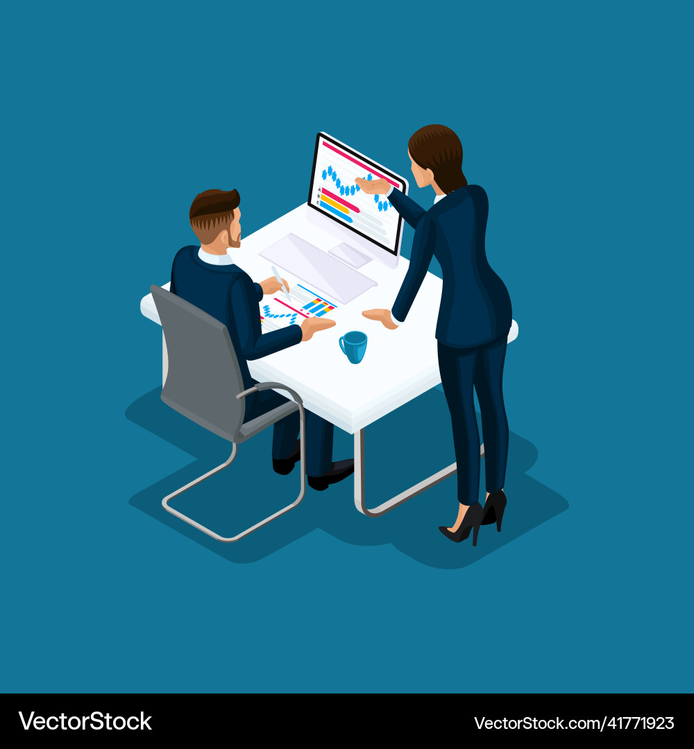 Project management and financial report strategy Vector Image