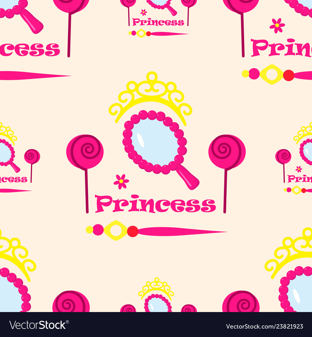 Seamless pattern princess things Royalty Free Vector Image