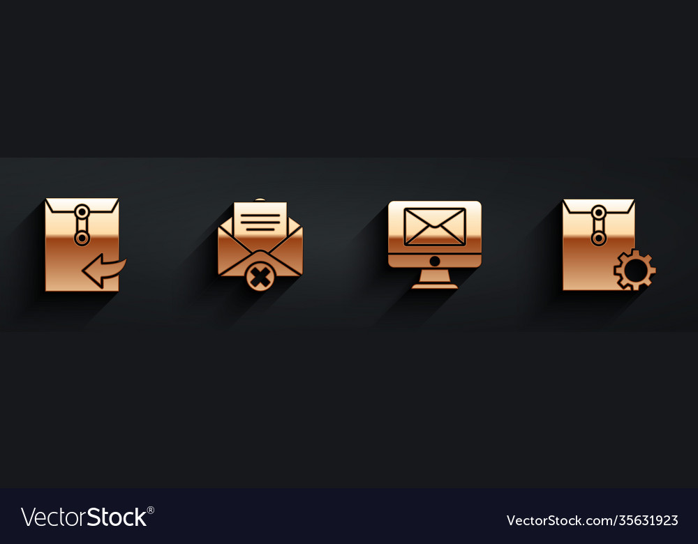 Set Envelope Delete Envelope Monitor Royalty Free Vector