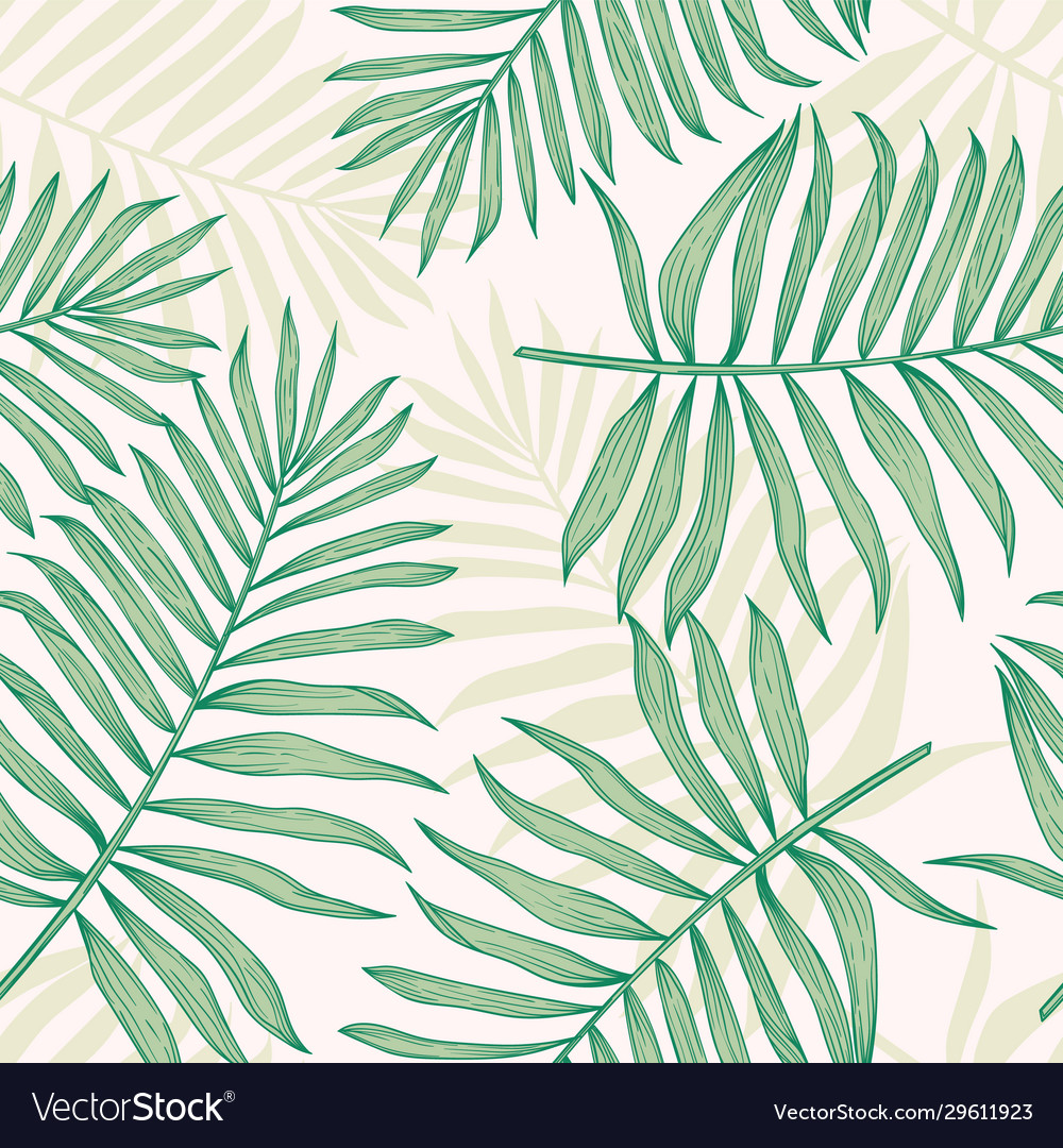 Tropical seamless pattern with palm leaves modern Vector Image