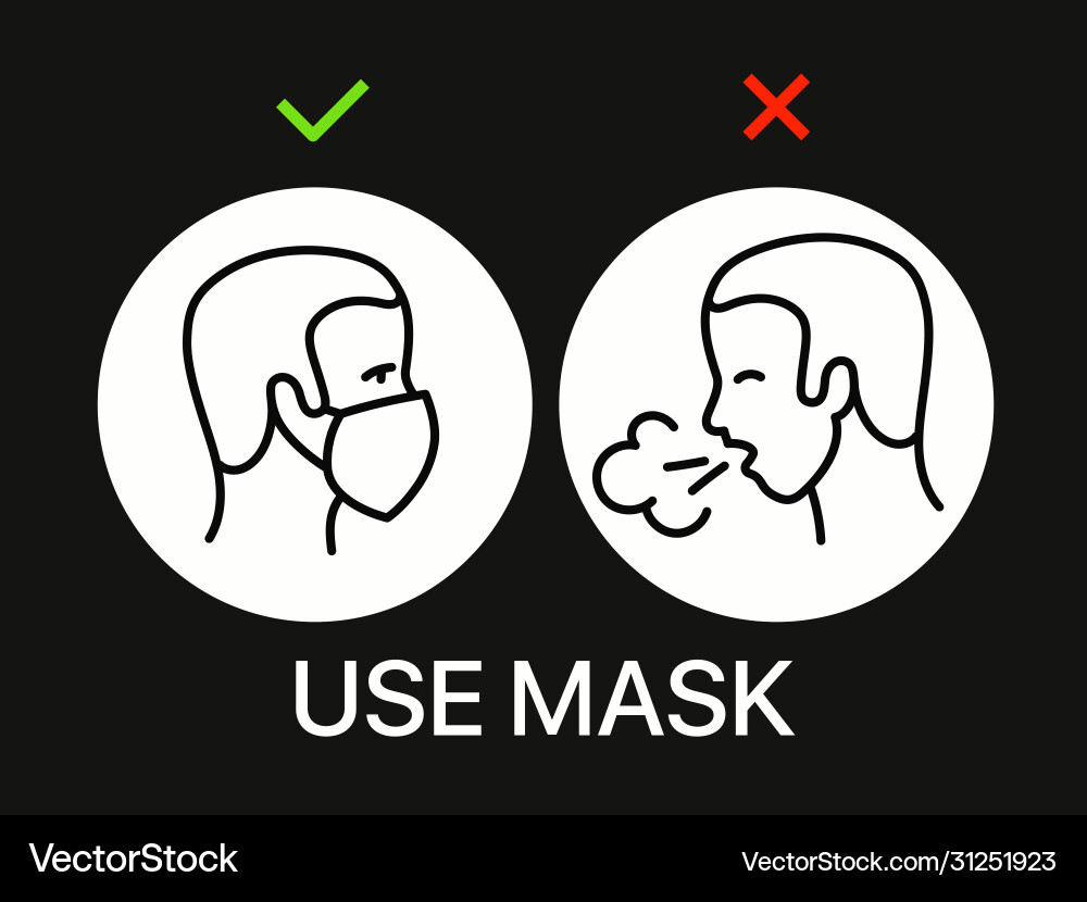 Use mask banner coronavirus protection campaign Vector Image