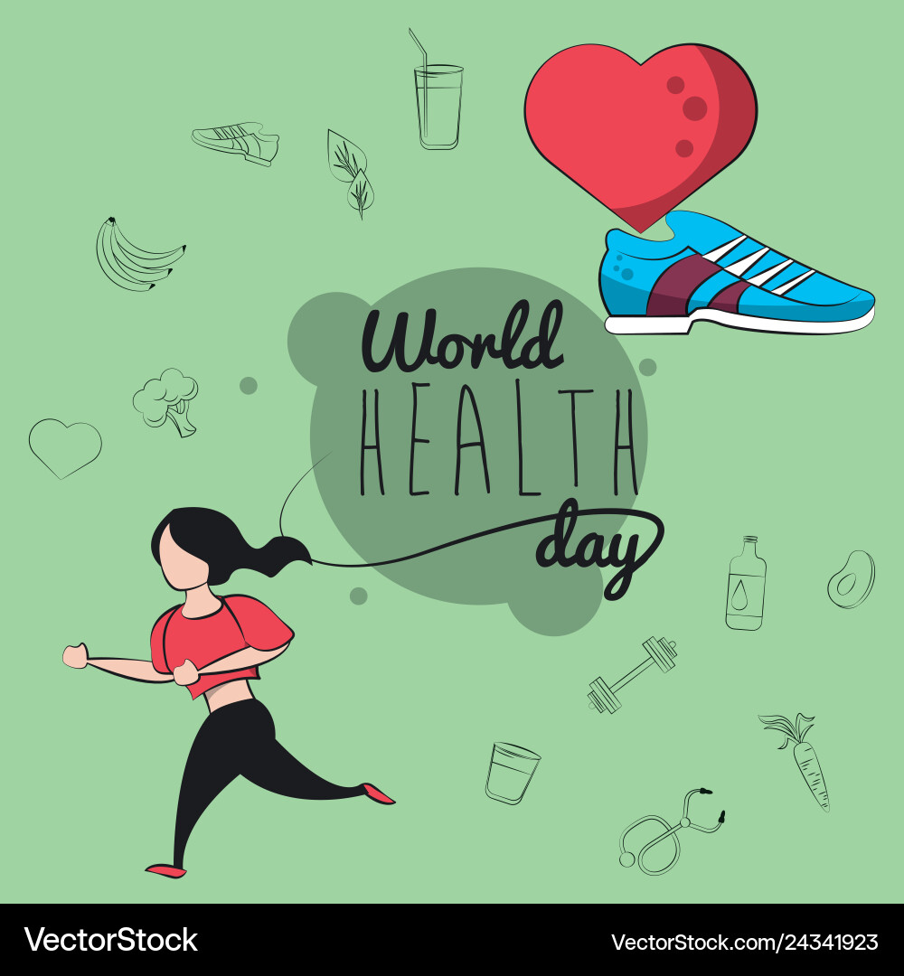 World healthy day card Royalty Free Vector Image
