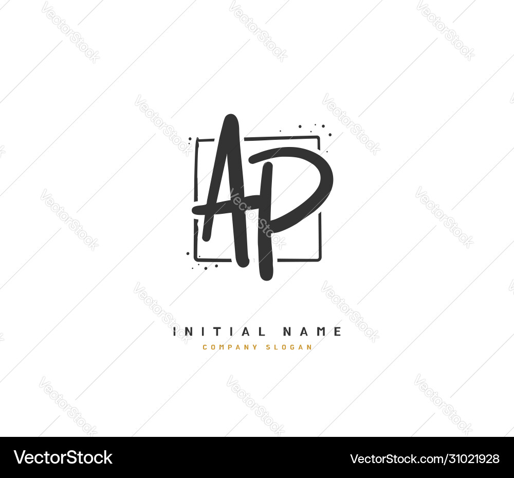 A p ap beauty initial logo handwriting logo Vector Image