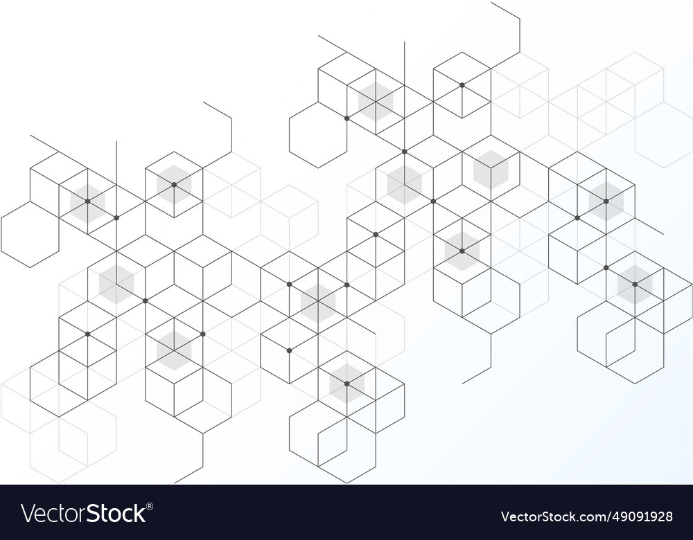 Abstract Hexagonal Molecular Structures Royalty Free Vector