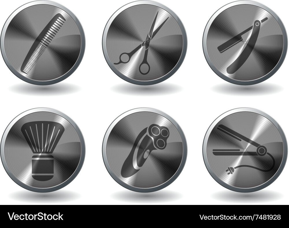 Barbershop icons set Royalty Free Vector Image
