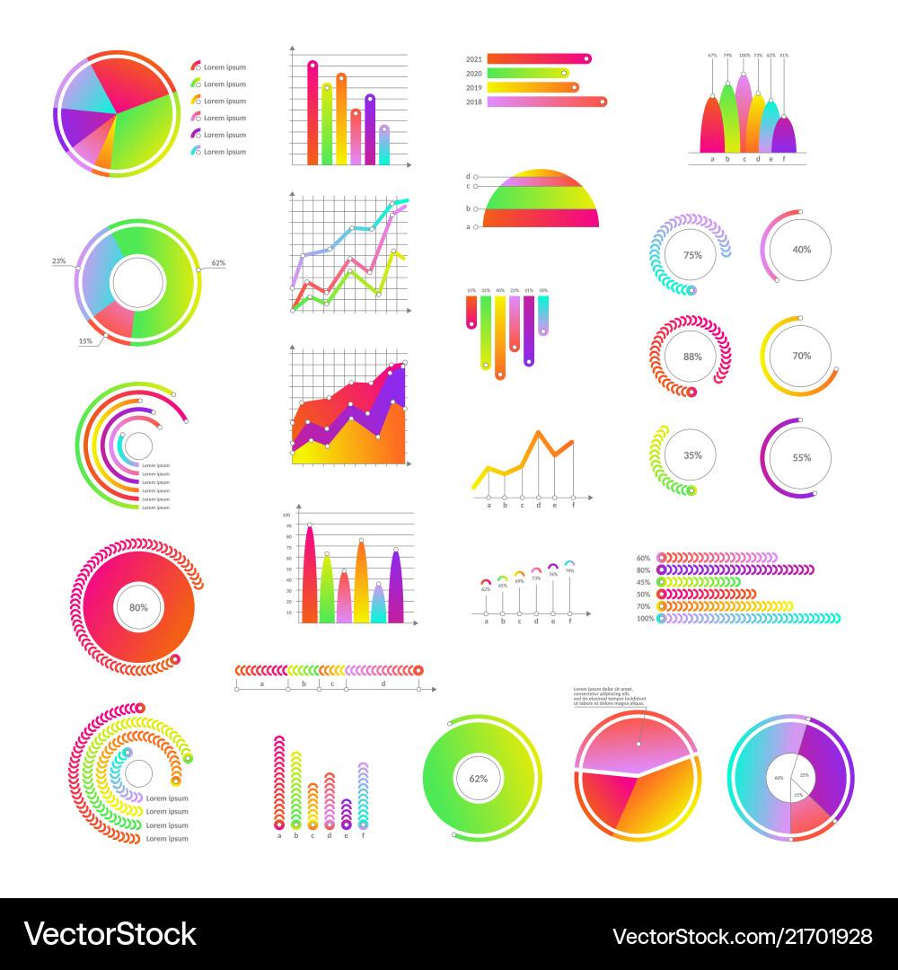Business graphic templates set - collection Vector Image