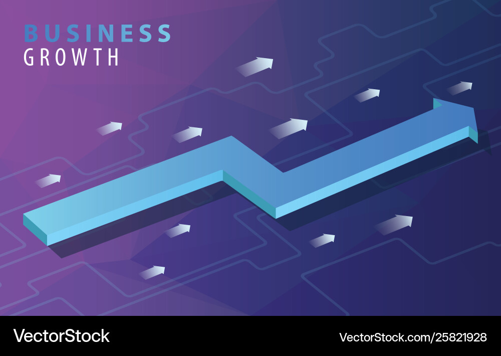 Business growth concept with isometric arrows Vector Image