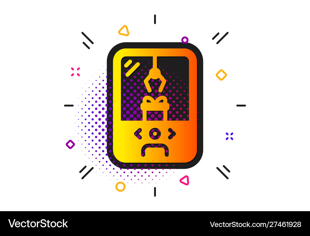 Crane claw machine icon amusement park sign Vector Image