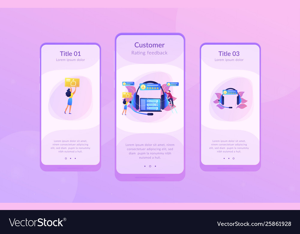 Customer feedback app interface template Vector Image