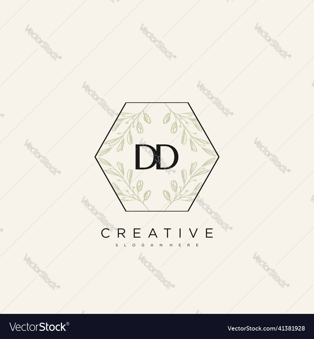 Dd initial letter flower logo template premium art