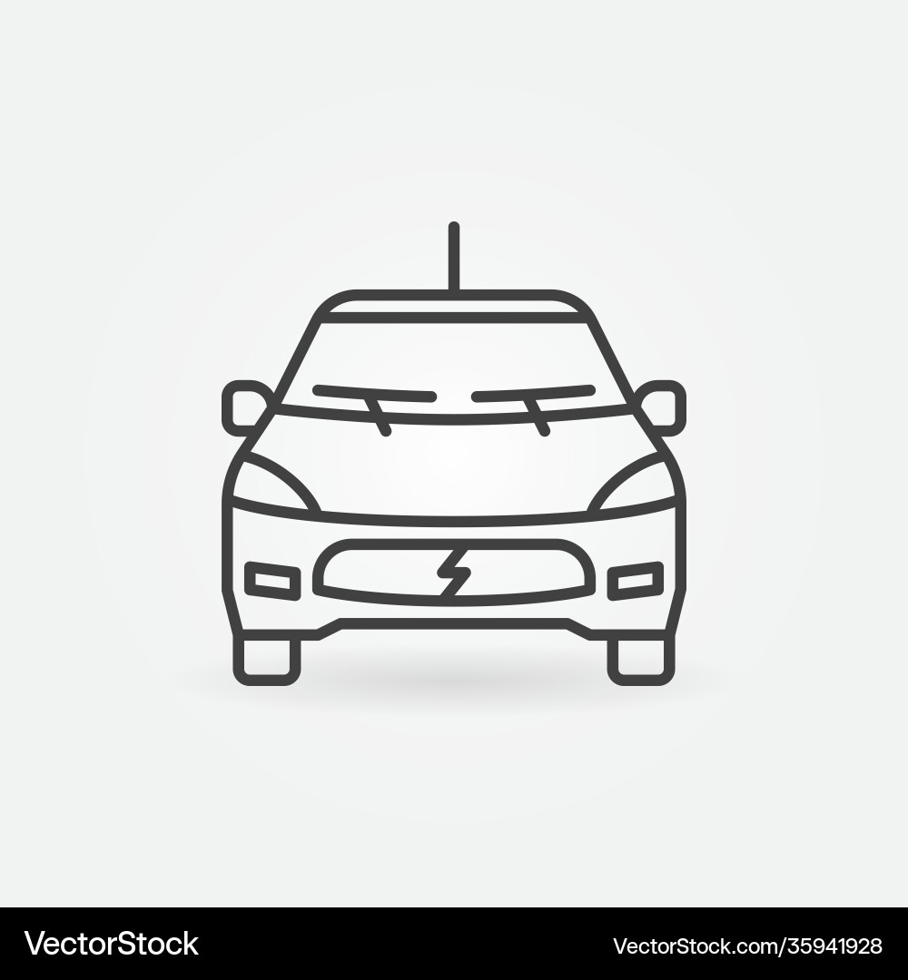 Ev or electric car concept outline icon Royalty Free Vector