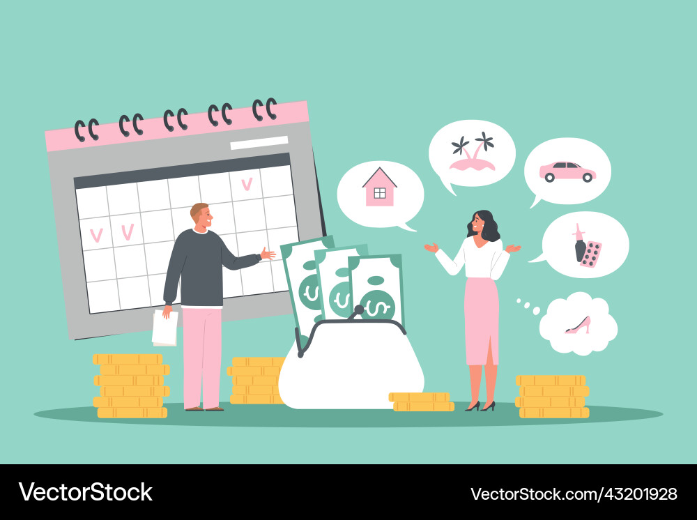 Family budget planning concept Royalty Free Vector Image