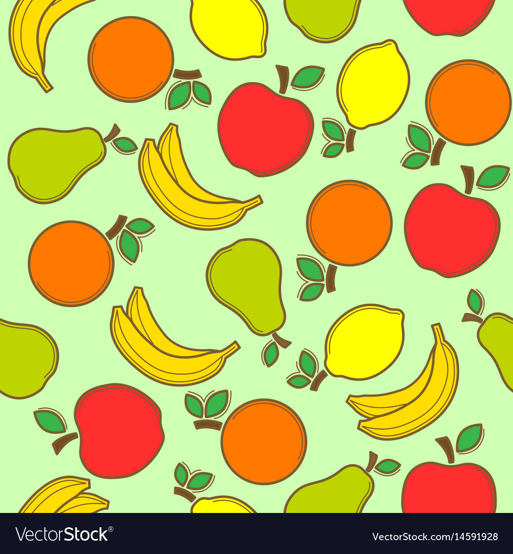 Fruit seamless pattern Royalty Free Vector Image