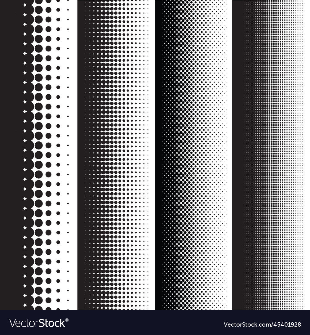 Halftone dots pattern gradient set Royalty Free Vector Image Halftone dots pattern gradient set Royalty Free Vector Image