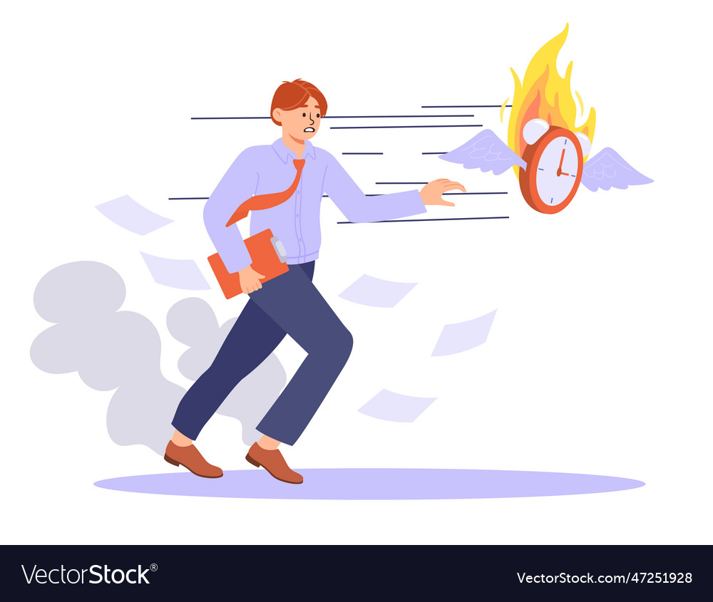 Man hurry concept Royalty Free Vector Image - VectorStock