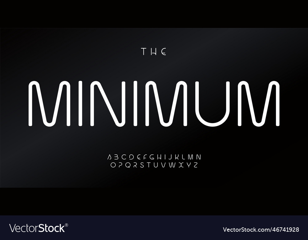 Minimalistic alphabet plain sleek sans serif Vector Image Minimalistic alphabet plain sleek sans serif Vector Image
