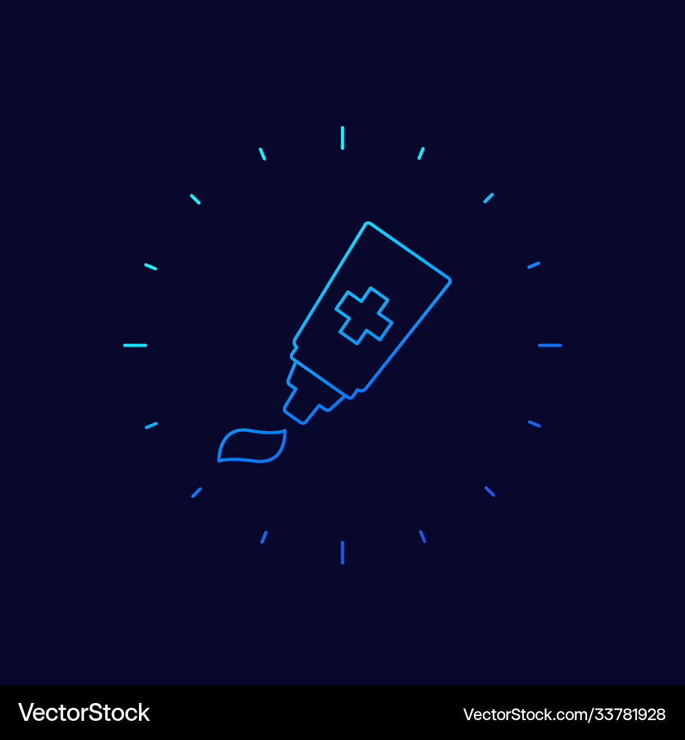 Ointment tube with cream icon linear Royalty Free Vector