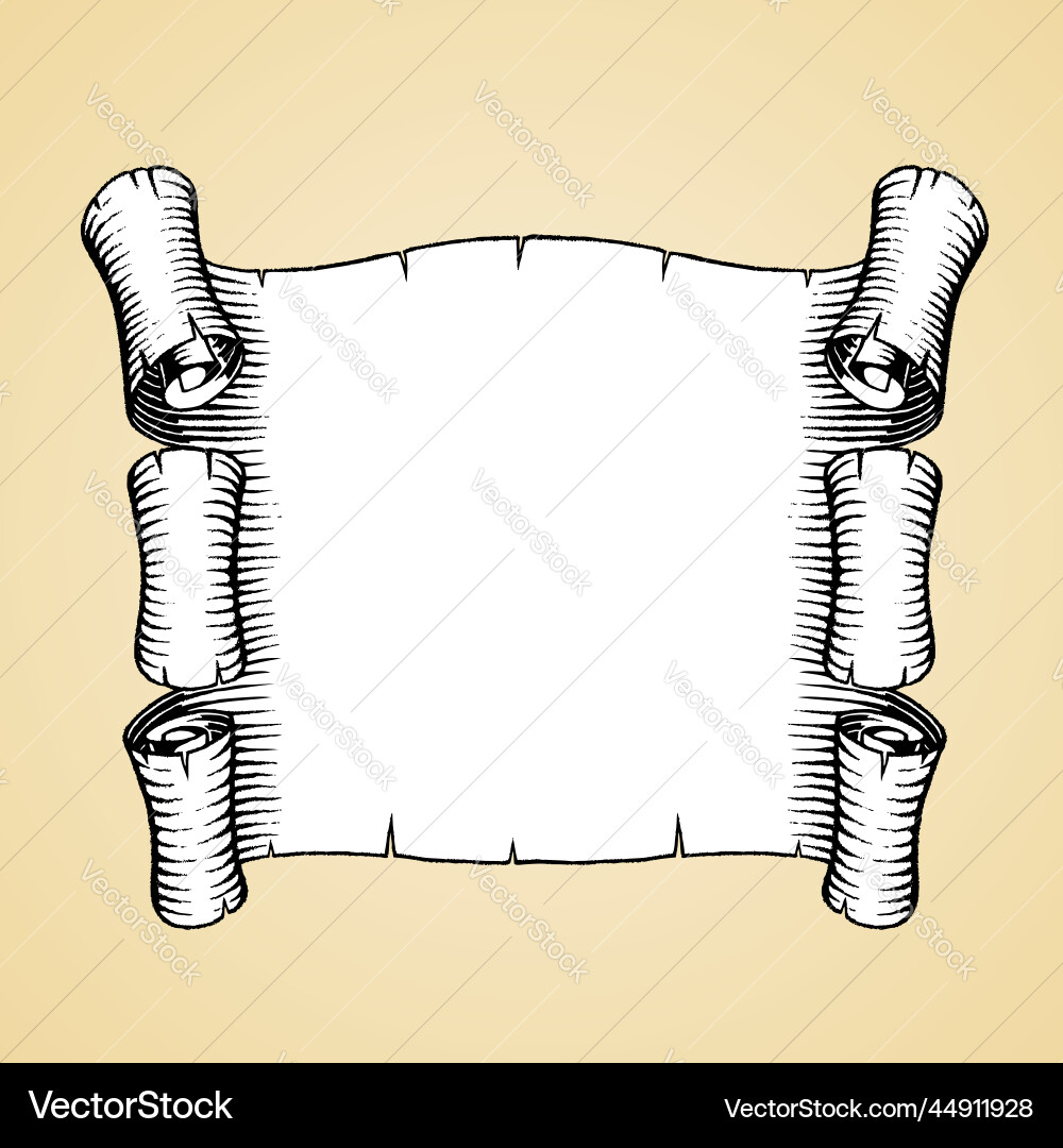 Old large ripped banner black and white Royalty Free Vector