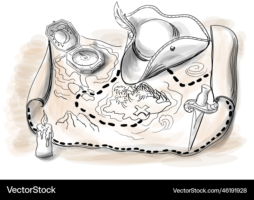 Pirate map Royalty Free Vector Image - VectorStock
