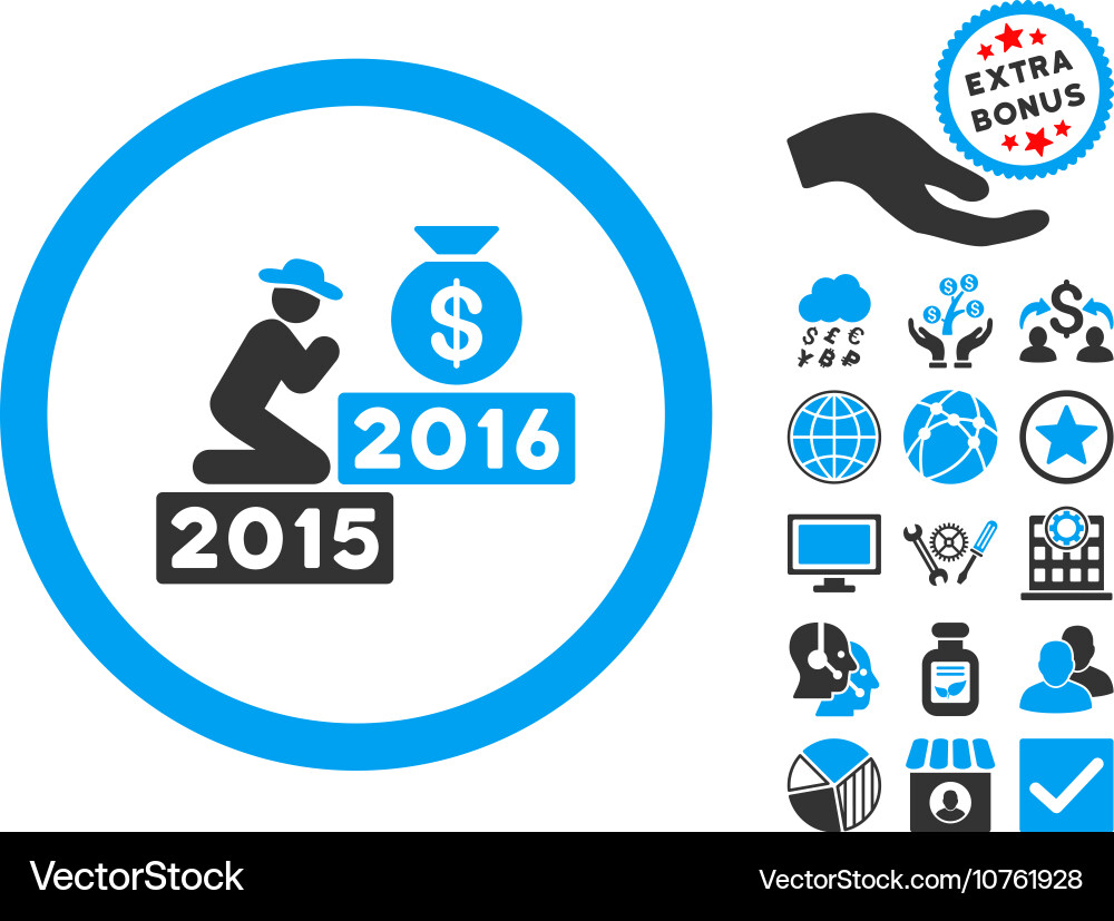 Pray for money 2016 flat icon with bonus Vector Image
