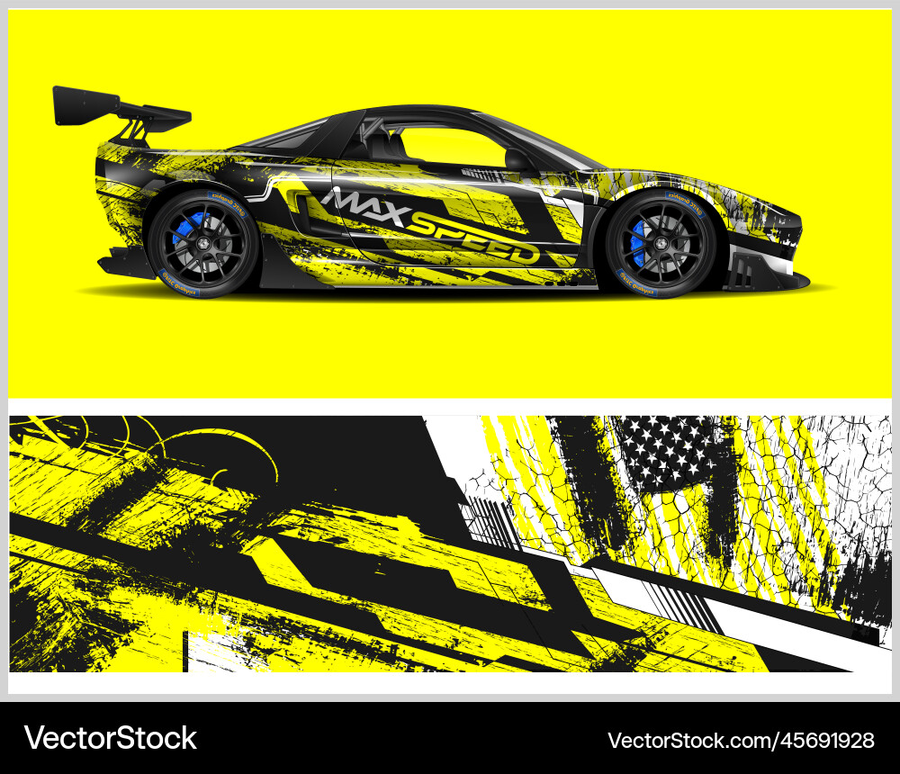Racing car decal wrap design graphic abstract Vector Image