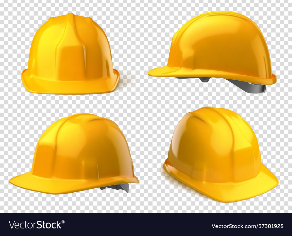 Realistic safety helmets Royalty Free Vector Image